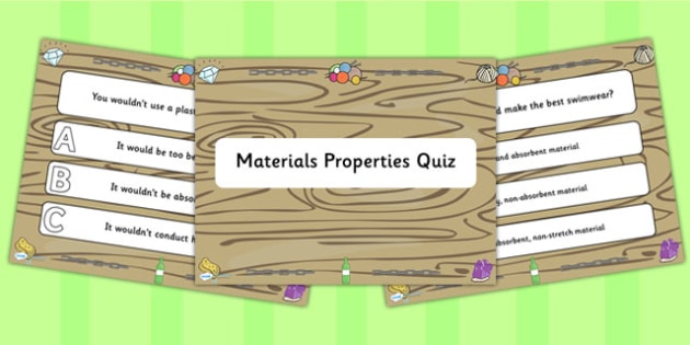 Material Properties PowerPoint Quiz - material, properties, quiz