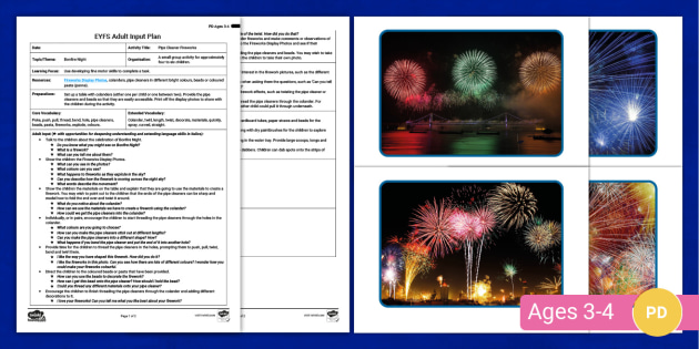 EYFS Pipe Cleaner Fireworks Adult Input Plan and Pack