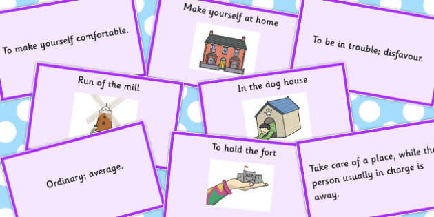 Building Idiom Matching Cards (teacher made)