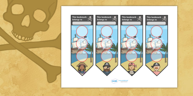 Pirate Sticker Reward Bookmarks (30mm) (teacher made)
