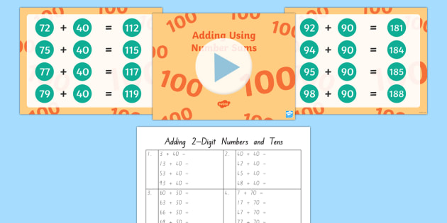 Adding Two-Digit Numbers up to 100 Teaching Pack
