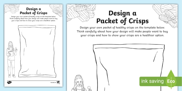 Design a Packet of Crisps Activity Sheet (teacher made)