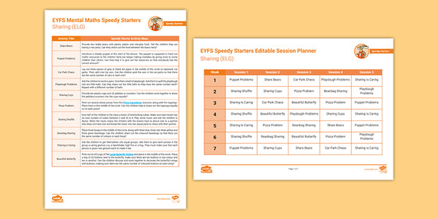 EYFS Maths Speedy Starters: Sharing (ELG) (teacher made)