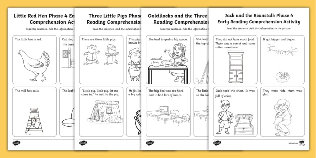 Phase 4 Early Reading Comprehensions: Traditional Tales