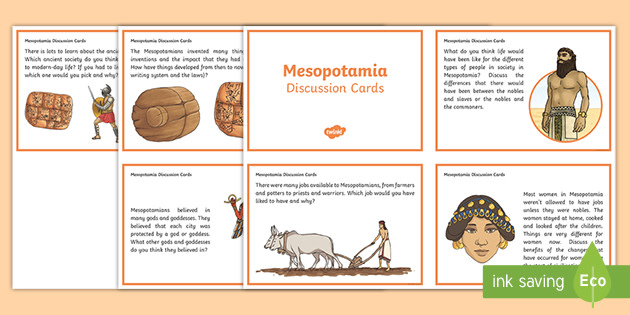 Mesopotamia Discussion Cards (teacher made)