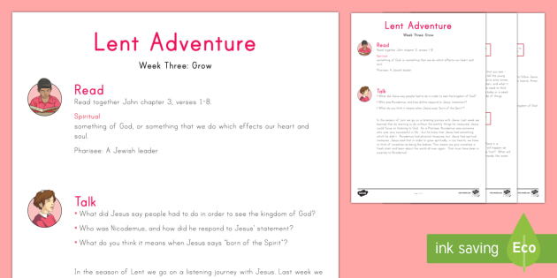 Lent Adventure Week 3 Bible Teaching Plan - Bible, Christian, Lent, Family
