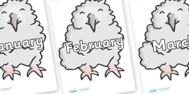 FREE! - Months of the Year on Baby Owls (teacher made)