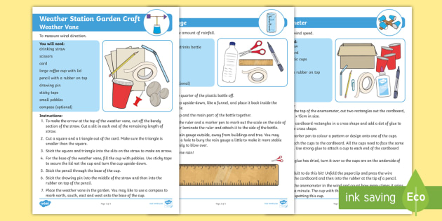 DIY Weather Station Garden Craft Instructions (teacher made)