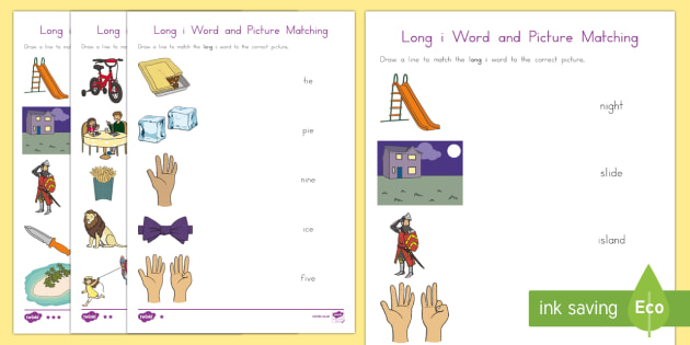 Long I Word and Picture Matching Differentiated Activity