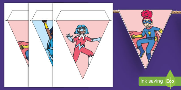 FREE! - Girl Superhero Bunting - Display Resource - Twinkl