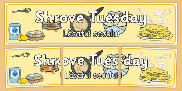 Shrove Tuesday Display Banner Romanian Translation