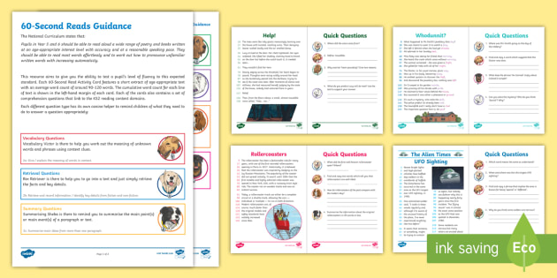 Short Texts for Guided Reading - KS2 - 60-Second Reads