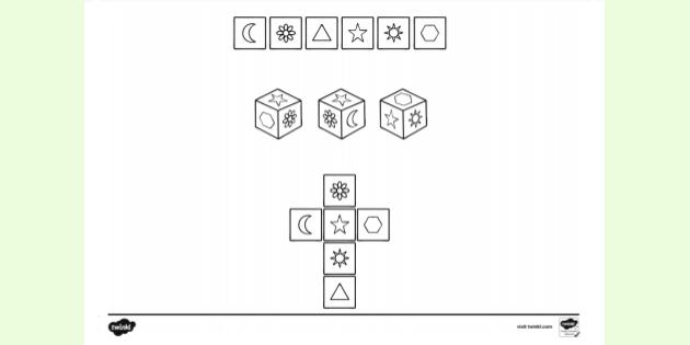 FREE! - Cube Puzzle Colouring Sheet (teacher made)