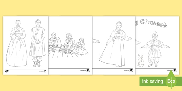 Chuseok Coloring Sheets