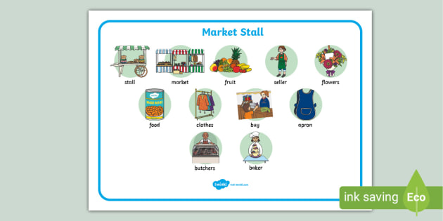 Market Stall Word Mat (teacher made)