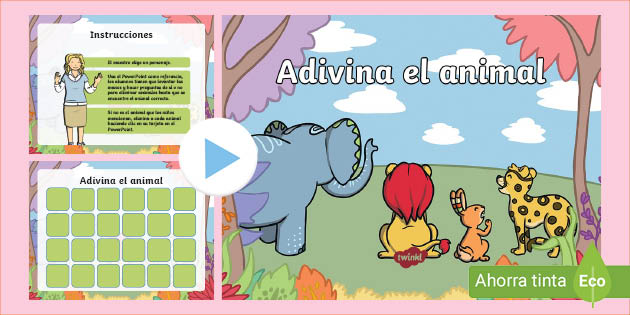 Juego en PowerPoint: Adivina el animal (teacher made)