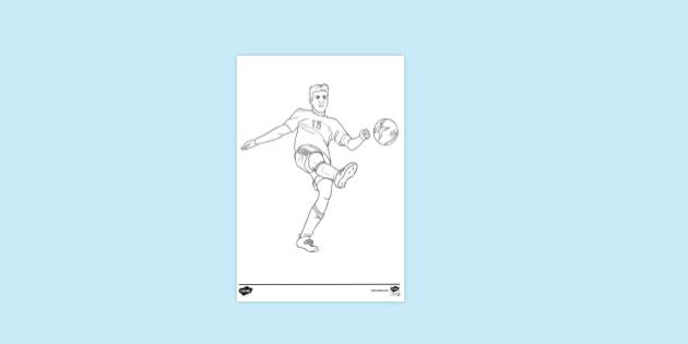 FREE! - Kicking Colouring Sheet | Colouring Resources | Twinkl