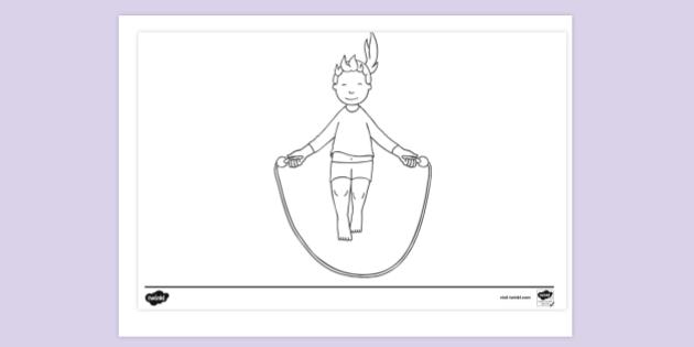 FREE! - Skipping Race Colouring Sheet | Colouring Sheets