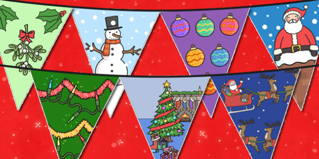 Christmas Themed Display Bunting - christmas, bunting, display