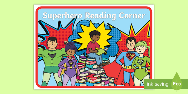👉 Reading Corner Superhero-Themed Display Pack