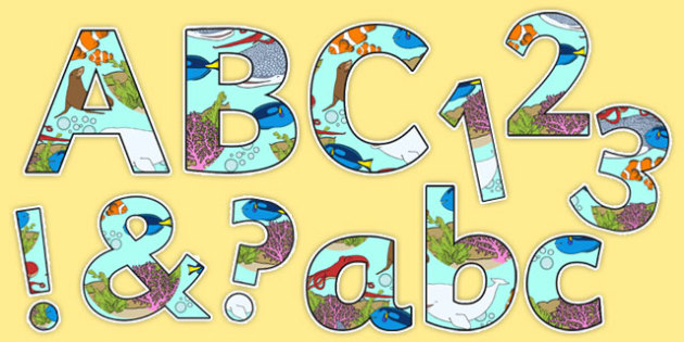 Under the Sea Adventure Display Letters and Numbers Pack