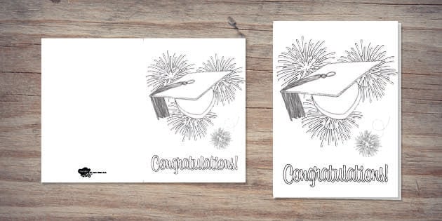 Graduation Colouring Card | Twinkl Party (Teacher-Made)