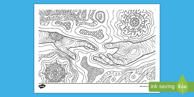 Safe and Active Bystander Behaviour Mindfulness Colouring Page