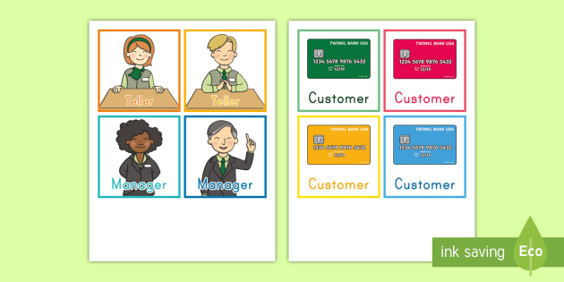 USA Bank Dramatic Play Badges