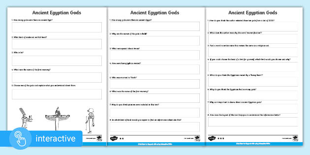Interactive PDF: Ancient Egyptian Gods for Children