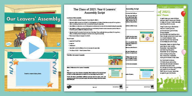 The Class of 2021: Year 6 Leavers' Assembly Pack