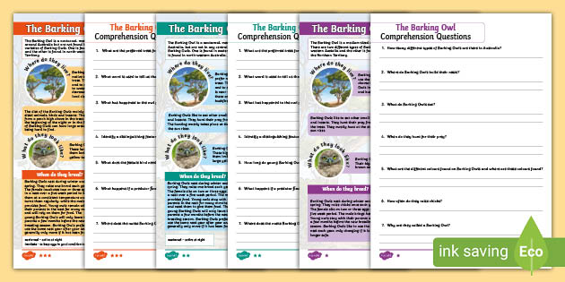 Barking Owl Reading Comprehension with Facts | Primary