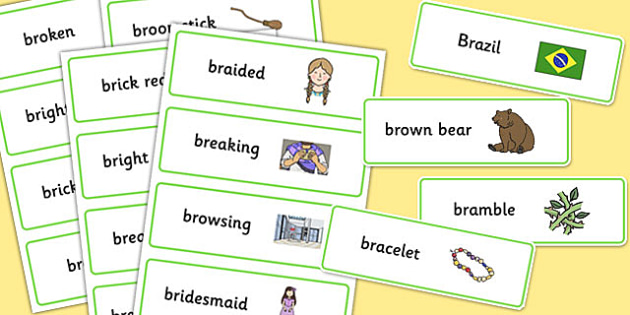 Two Syllable BR Word Cards (teacher made)