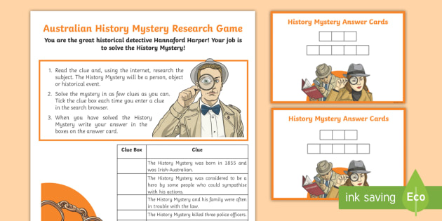 Ned Kelly History Mystery Research Game (teacher made)
