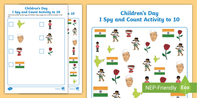 Children's Day I Spy and Count Activity to 10