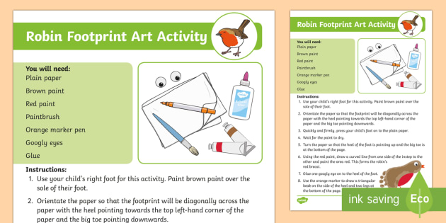 Robin Footprint Art Activity (teacher made)