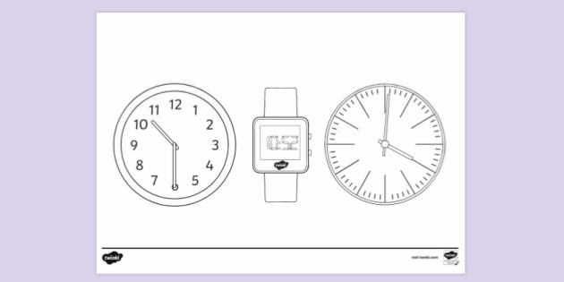 FREE! - Time Colouring Sheet | Colouring Sheets