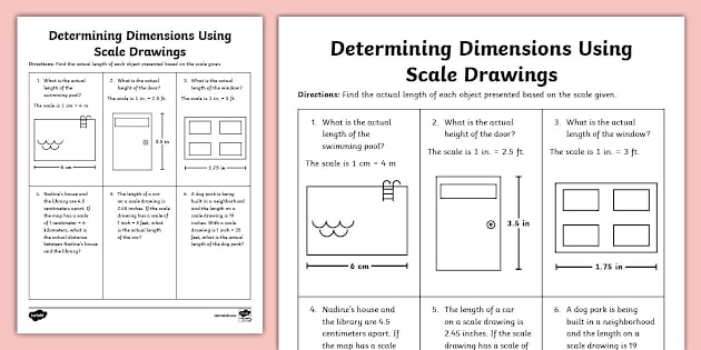 Scale Drawings Worksheets Scale Factor: Scale Drawings And Scale