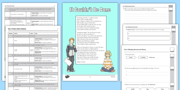 Year 4 Term 2 Poetry Reading Assessment (teacher made)