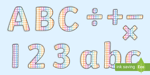 Pastel Chequered Display Lettering - Twinkl - Classroom