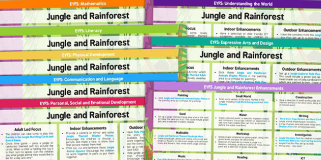 EYFS Jungle and Rainforest Themed Lesson Plan and Enhancement Ideas - planning