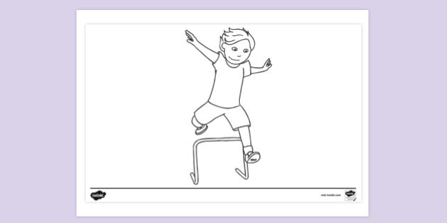 FREE! - Mini Hurdles Race Colouring Sheet | Colouring Sheets
