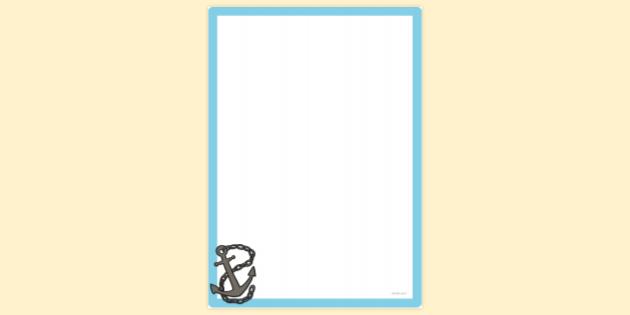 FREE! - Anchor Page Border | Page Borders | Twinkl