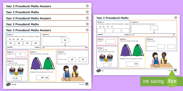 Procedural Year 2 Mat 6 Maths Activity Mats (teacher made)