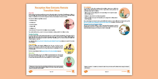 Reception New Entrants Remote Transition Ideas