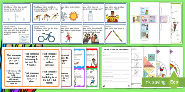 Back to School Getting to Know My New Class Activity Pack