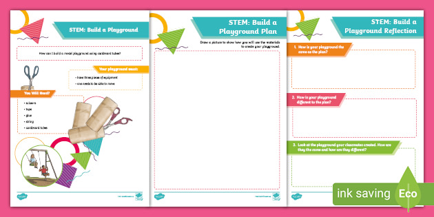 STEM: Build a Playground Worksheet (teacher made)