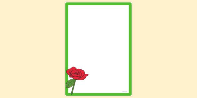 Simple Blank Flower Page Border | Page Borders | Twinkl