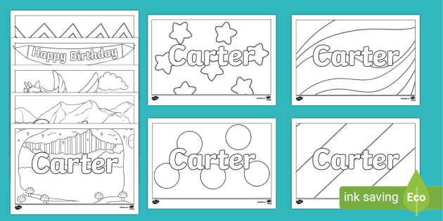 FREE! - Carter Name Simple Colouring Activity Sheet
