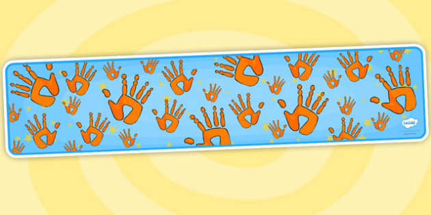 Editable Banner Handprints - editable, editable banner