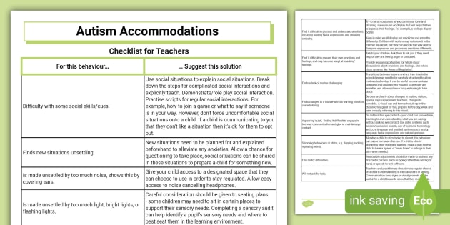 Special Education Checklists | twinkl.com.au